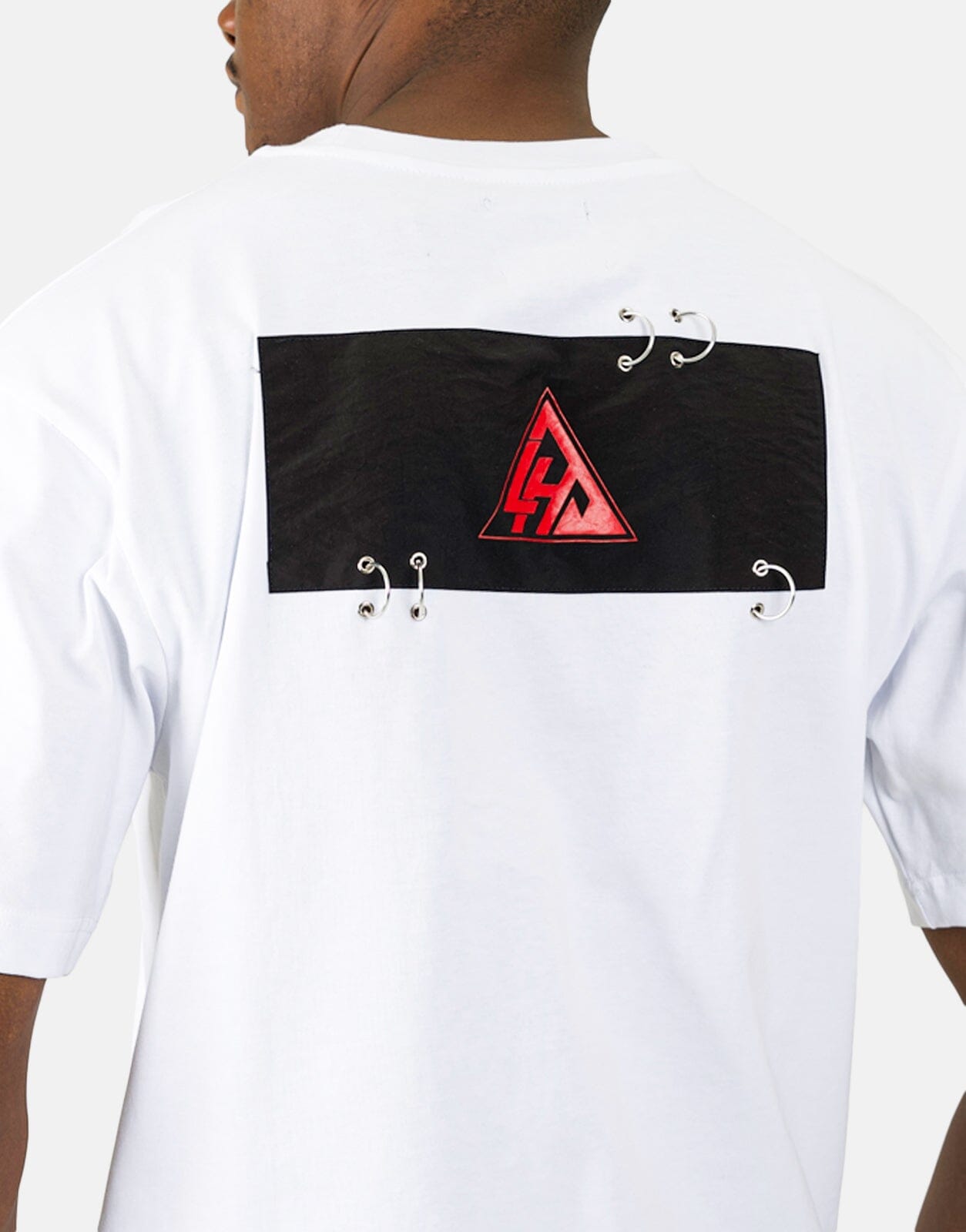 Les Hommes Black Label Back Insert White T-Shirt