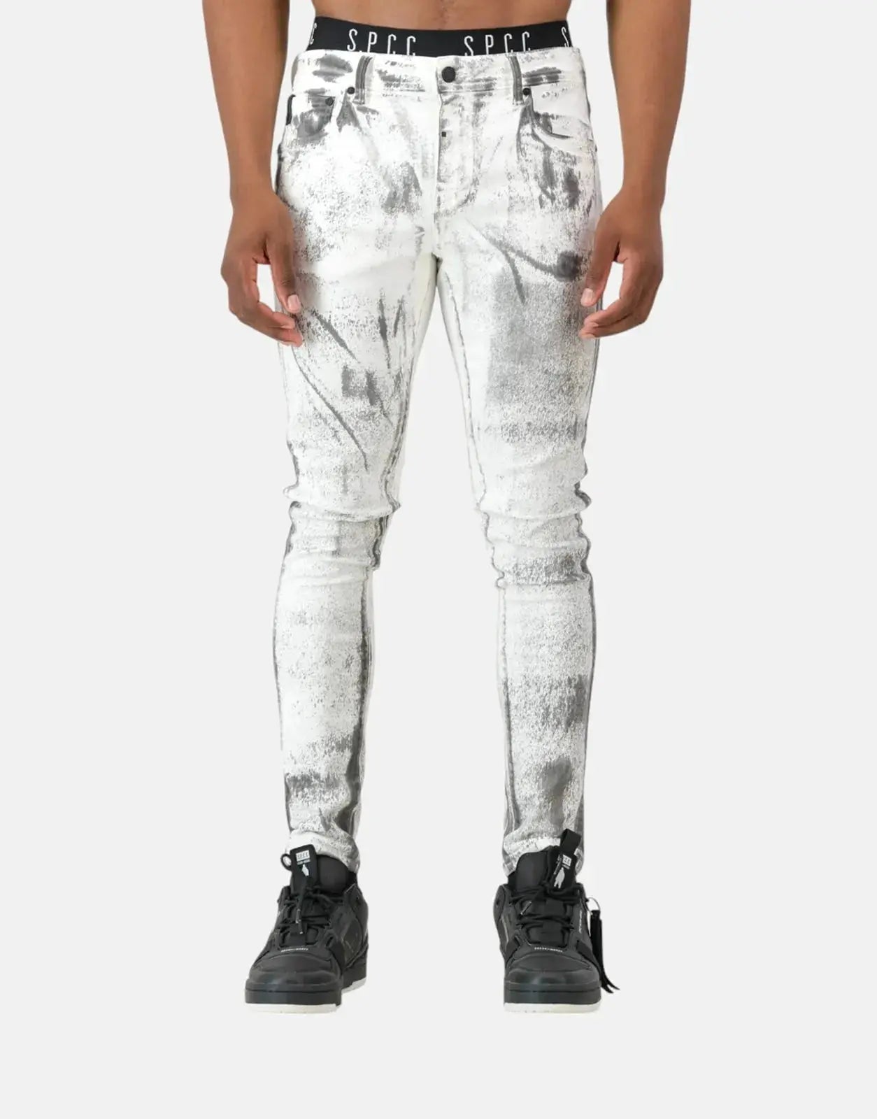 SPCC Fracture White Jeans