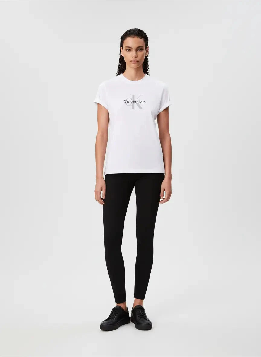 Calvin Klein Classic Mono Logo White Crew Neck T-Shirt